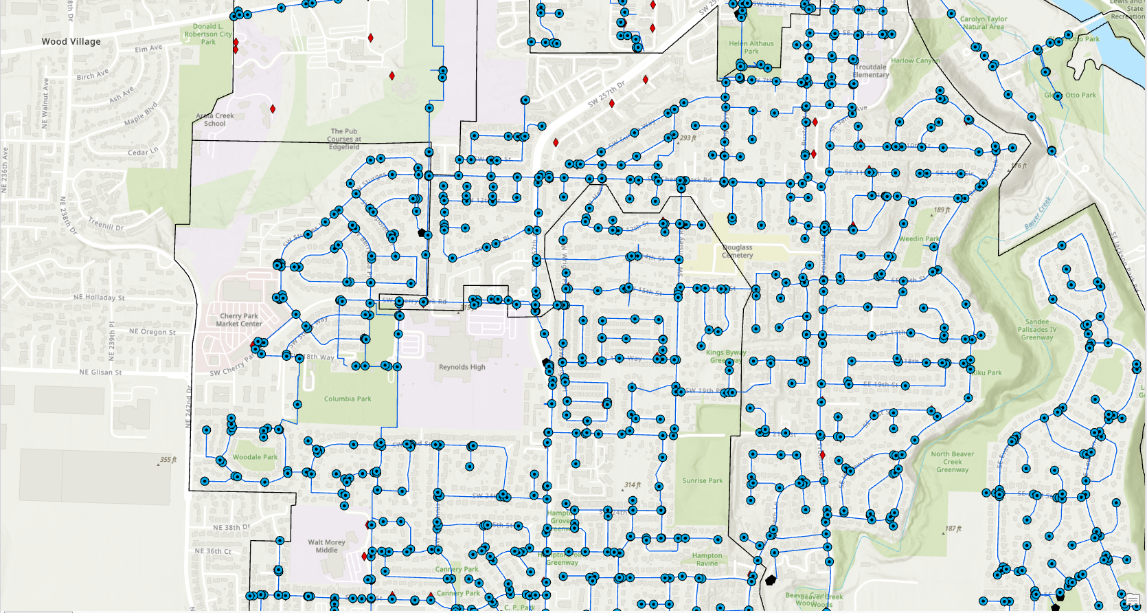 Water Lines in Portland | Spatialnode